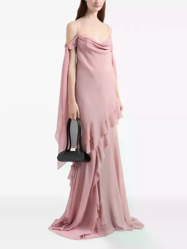 Nina Ricci Silk Ruffled Maxi Dress