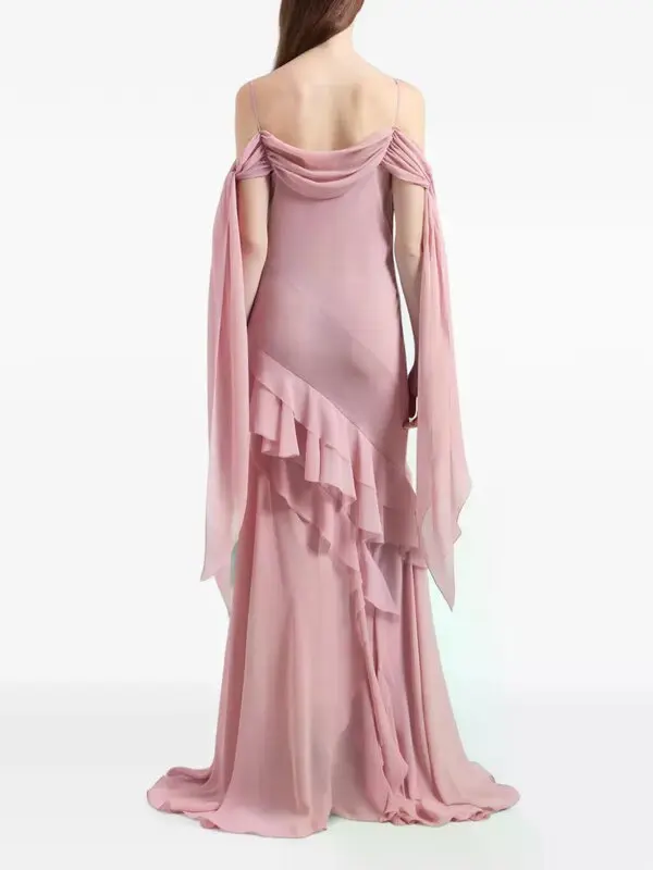 Nina Ricci Silk Ruffled Maxi Dress