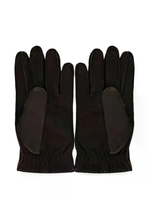 MOORER Stitched-detail Leather Gloves