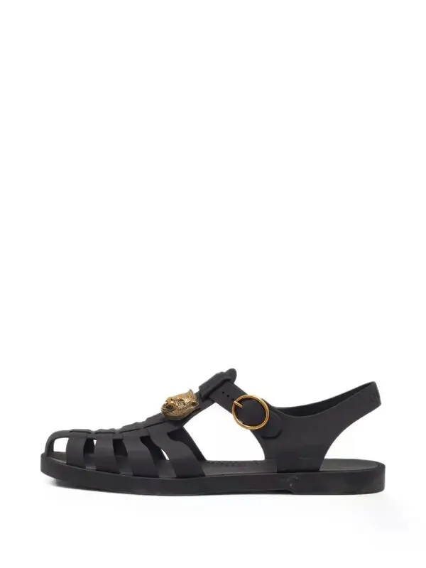 Gucci Double G Jelly Sandals - Black