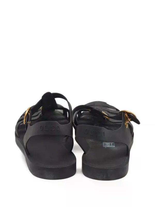 Gucci Double G Jelly Sandals - Black