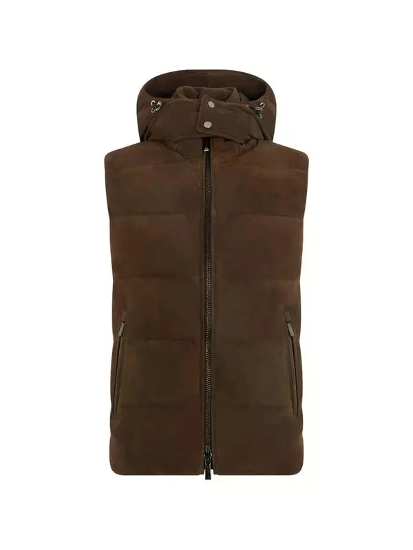 MOORER Hooded Quilted Vest