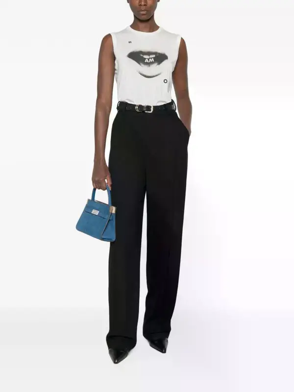 Fendi Graphic Print Sleeveless Top - White