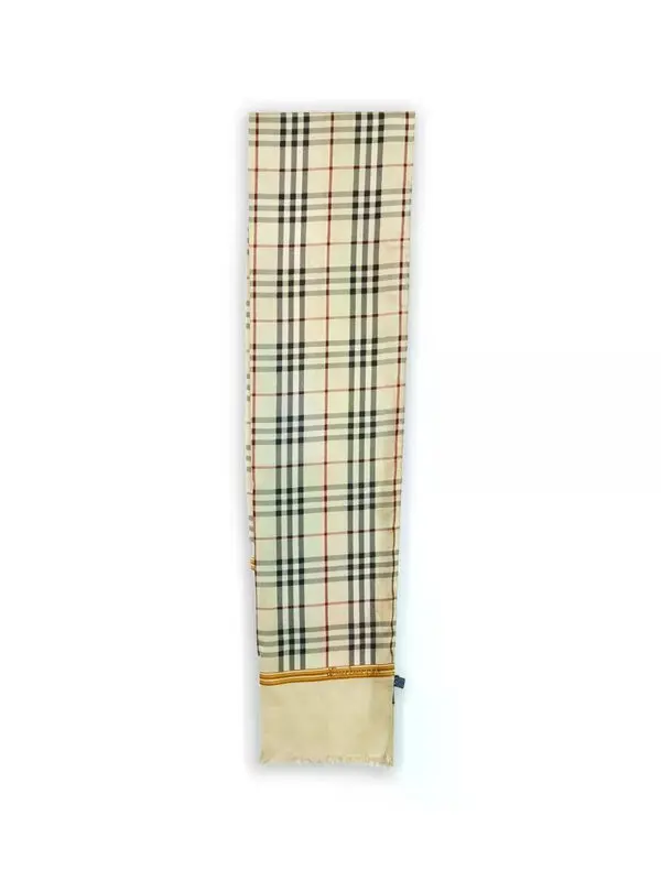 Burberry Check-pattern Fringed Scarf - Neutrals