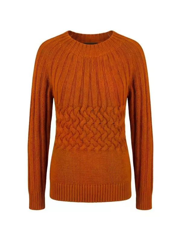 MOORER Anetta Cable-knit Sweater - Orange