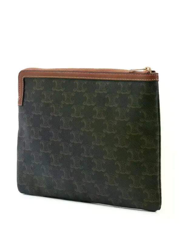 Celine Triomphe Coated Canvas Clutch Bag