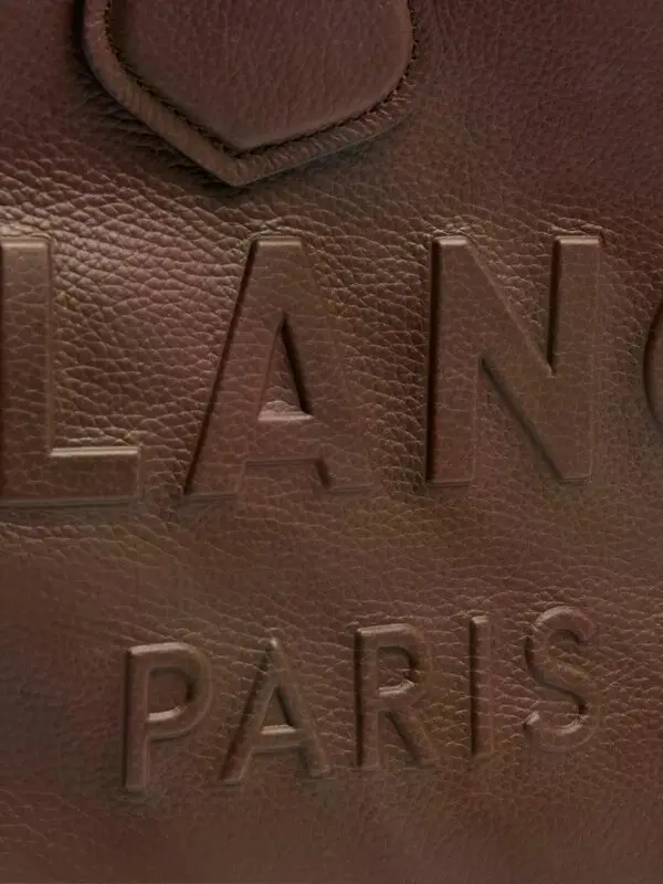 LANCEL Grained Leather Tote Bag With Embossed Logo - Brown