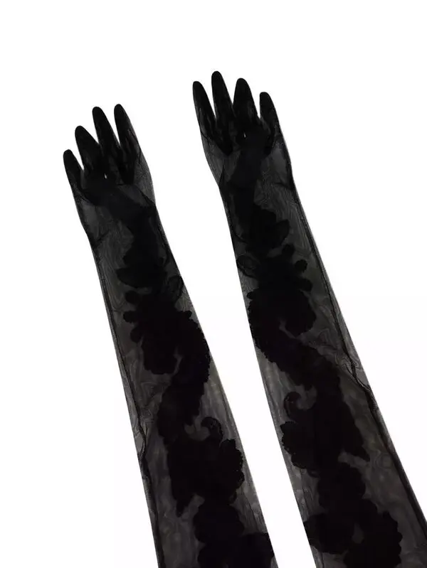 Alberta Ferretti Elbow Length Embellished Gloves