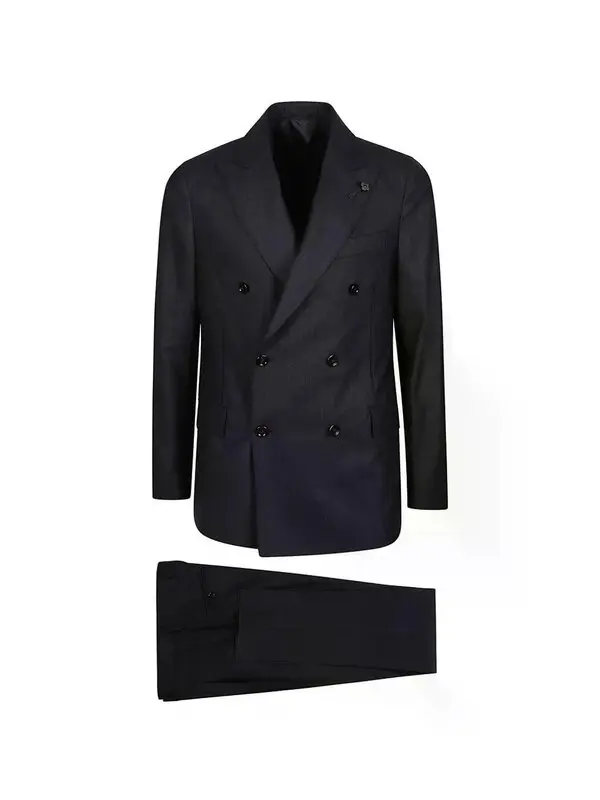 LARDINI Pinstripe Double-breasted Suit