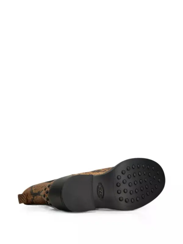 TOD'S Snake-effect Leather Ankle Boots