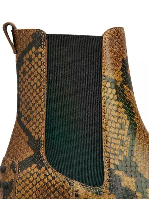 TOD'S Snake-effect Leather Ankle Boots