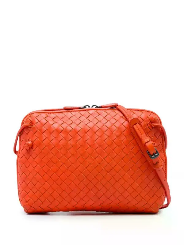 Bottega Veneta Nappa Intrecciato Nodini Crossbody Bag - Orange