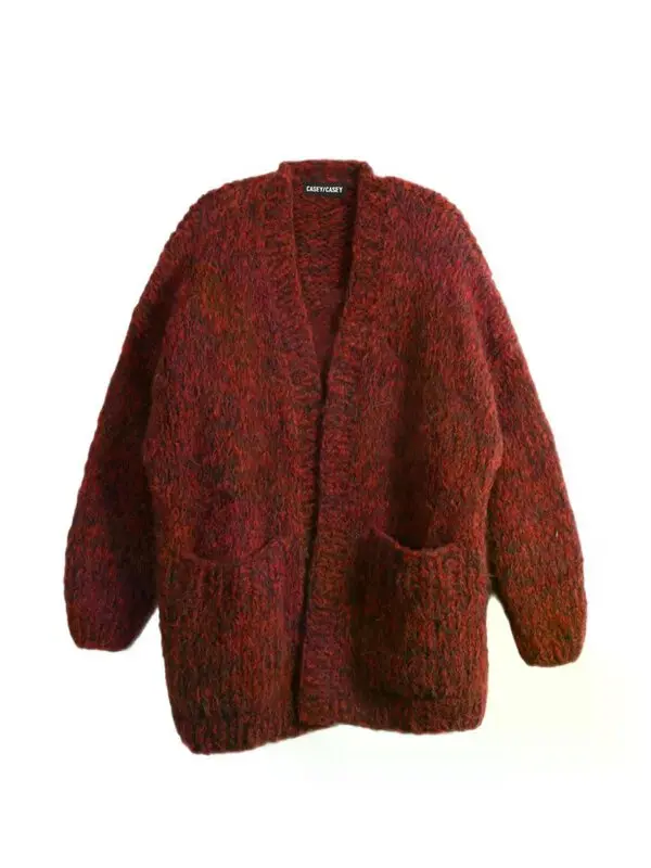 CASEY CASEY Brushed-knit Patch-pocket Cardigan - Brown