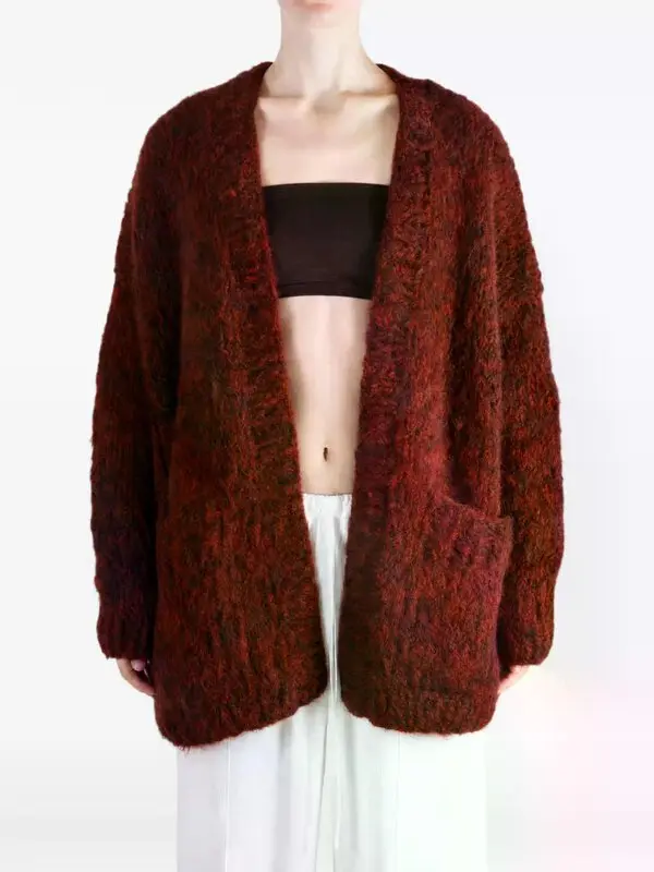 CASEY CASEY Brushed-knit Patch-pocket Cardigan - Brown