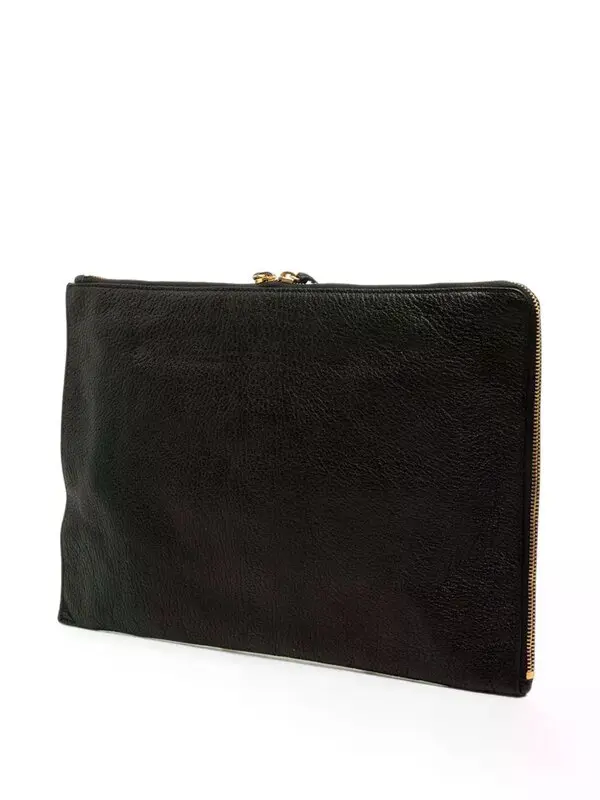 Balenciaga Goatskin Leather Metallic Edge Clutch Bag