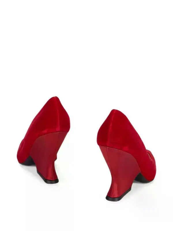 Alberta Ferretti Pointed-toe Geometric-heel Pumps