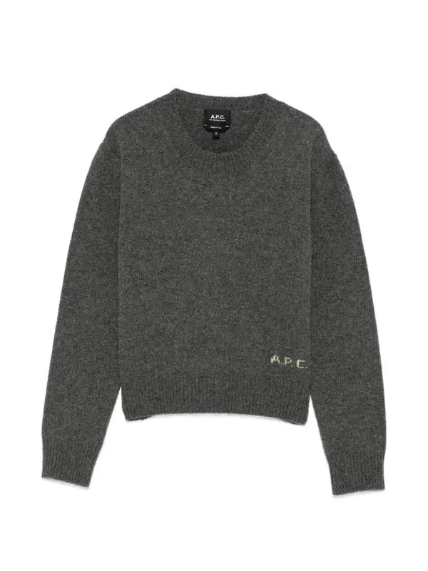 A.p.c. Logo Knit Crew Neck Sweater