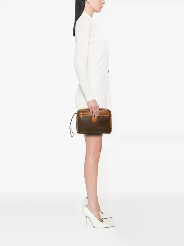 Celine Macadam Coated Canvas Clutch Bag