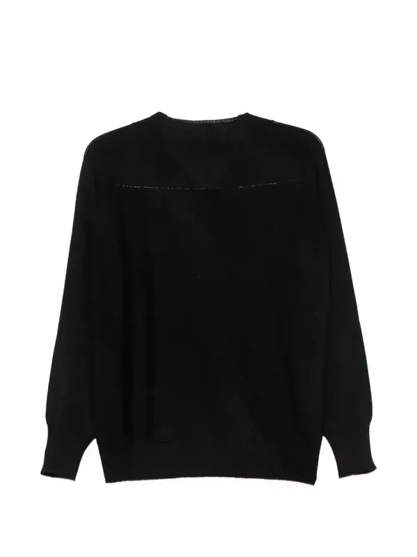 D.exterior V-neck Wool Sweater