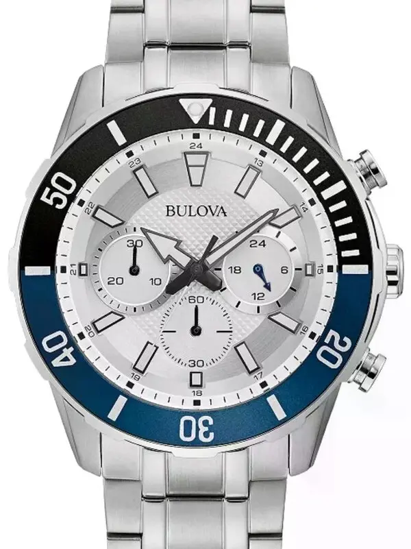 Bulova Classic Chronograph 44mm Watch - Silver