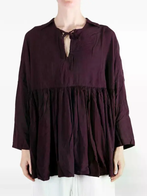 CASEY CASEY Tie-fastening Gathered Top - Red