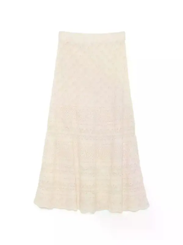 D.exterior Pointelle-knit Flared Skirt