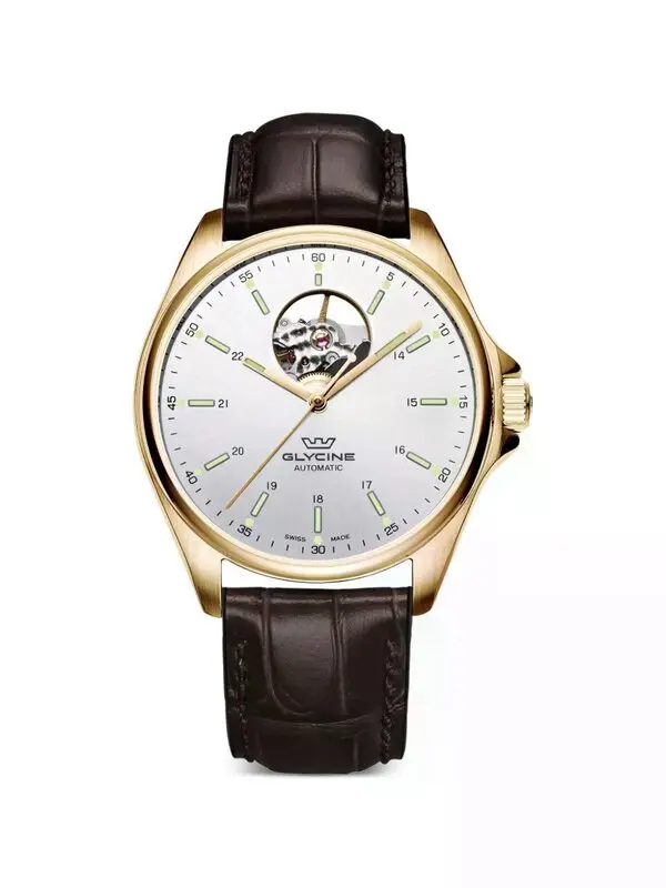 GLYCINE Combat Classic Open Heart 40mm Watch - White