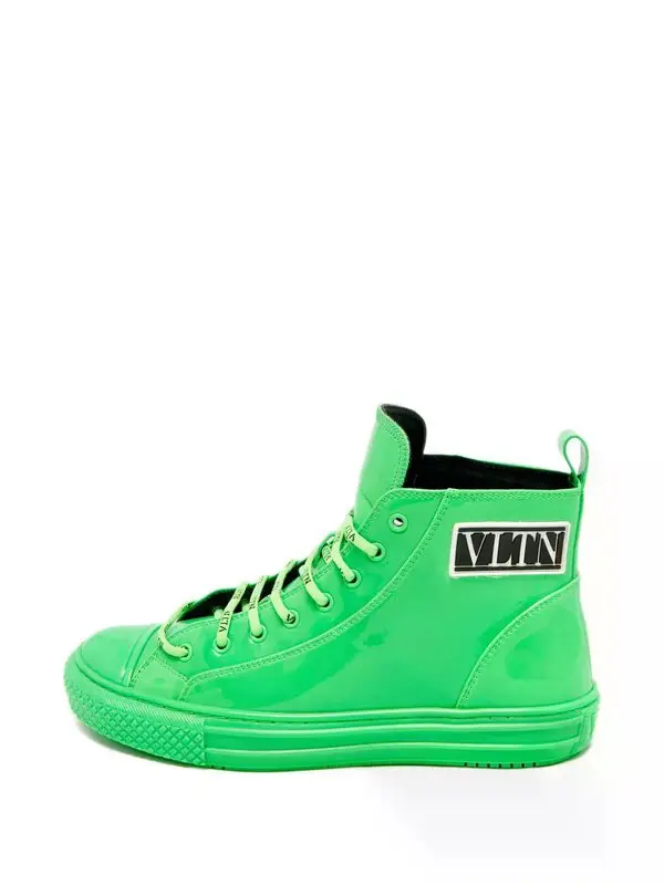Valentino Garavani Calf Leather High-top Sneakers - Green