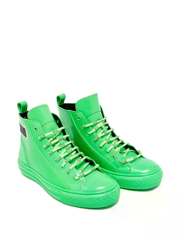 Valentino Garavani Calf Leather High-top Sneakers - Green