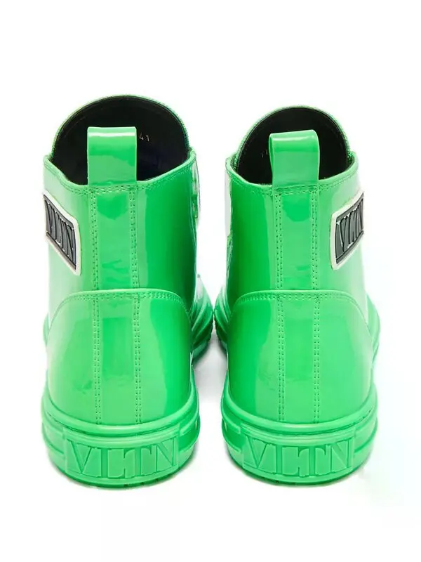 Valentino Garavani Calf Leather High-top Sneakers - Green
