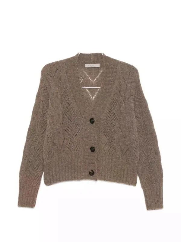 D.exterior Pointelle-knit Button-up Cardigan