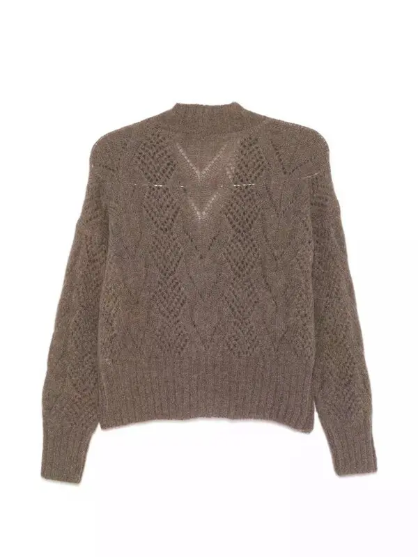 D.exterior Pointelle-knit Button-up Cardigan