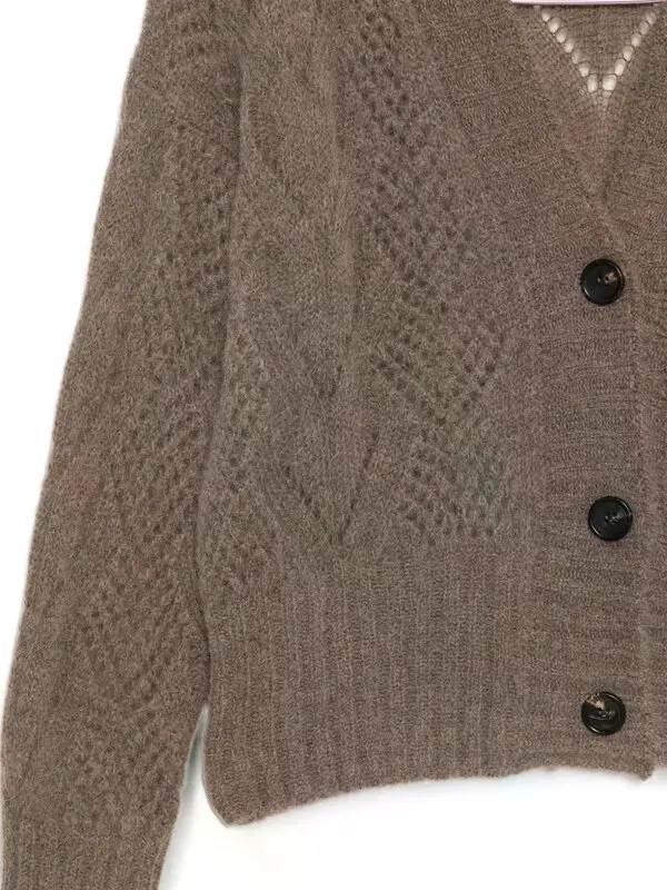 D.exterior Pointelle-knit Button-up Cardigan