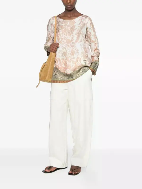 PIERRE-LOUIS MASCIA Floral-print Silk-blend Blouse