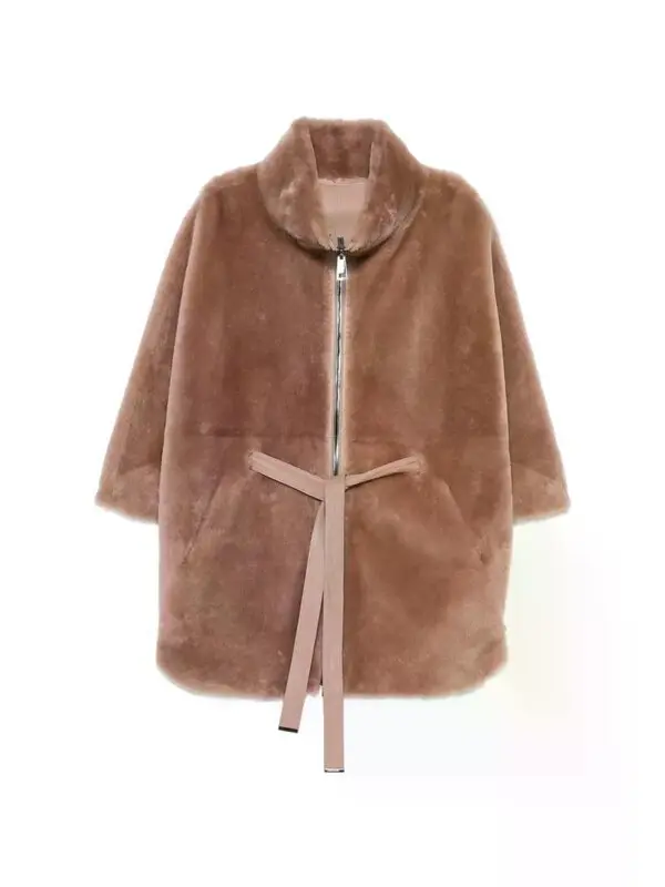 SUPREMA Belted Shearling Jacket