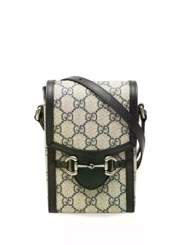 Gucci 2000-2015 Mini Gg Supreme Horsebit 1955 Crossbody Bag - Neutrals