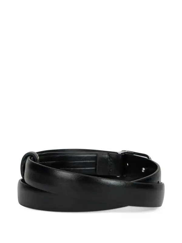 Alberta Ferretti Logo Buckle Leather Belt