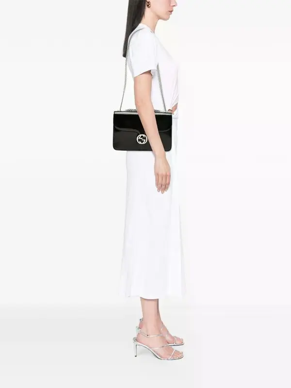 Gucci Patent Leather Interlocking G Crossbody Bag