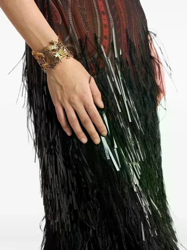 Etro Animal Motif Cuff Bracelet In Tone Brass
