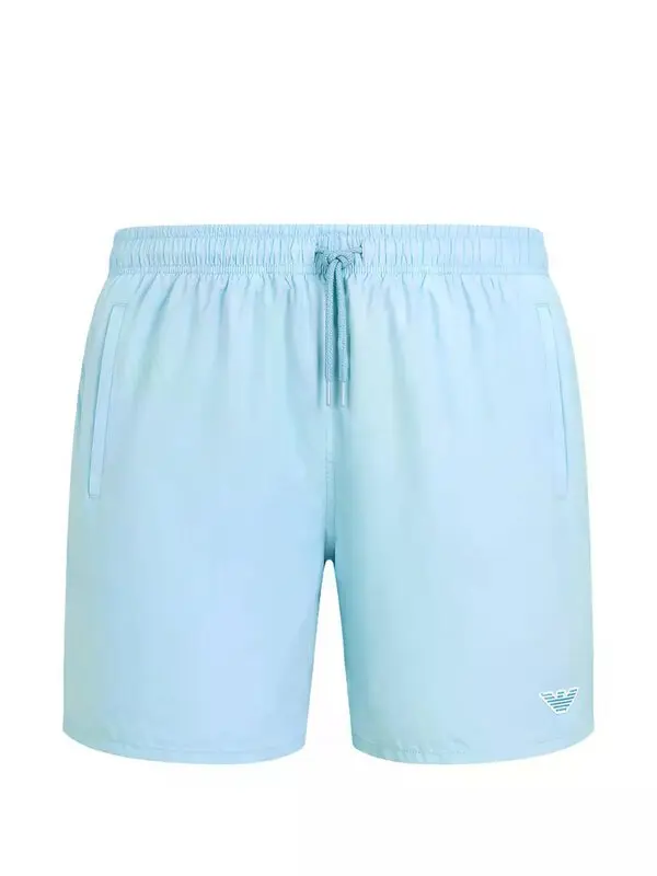 Emporio Armani Logo-patch Drawstring Swim Shorts