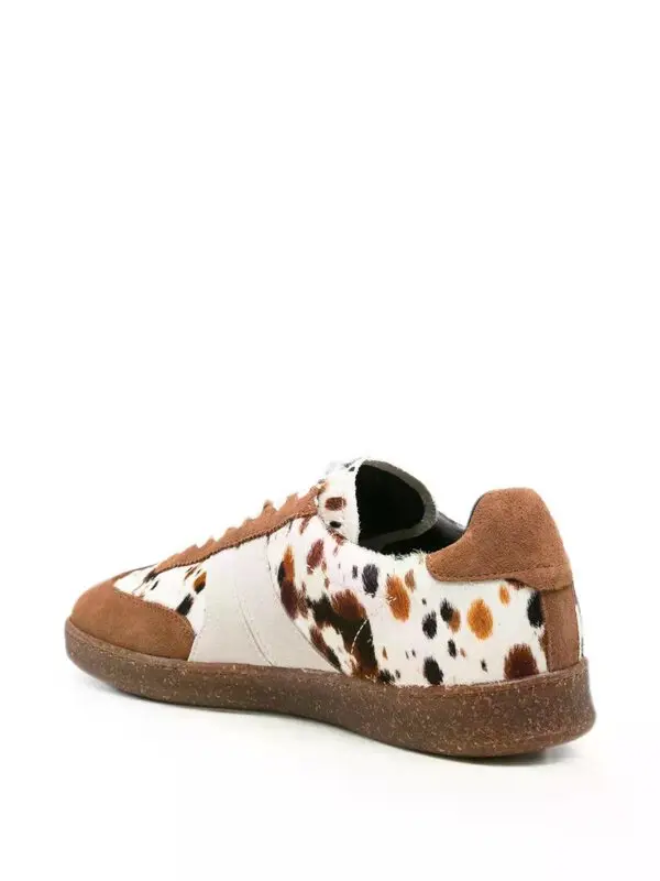 LES DEUX Paneled Cow Print Sneakers