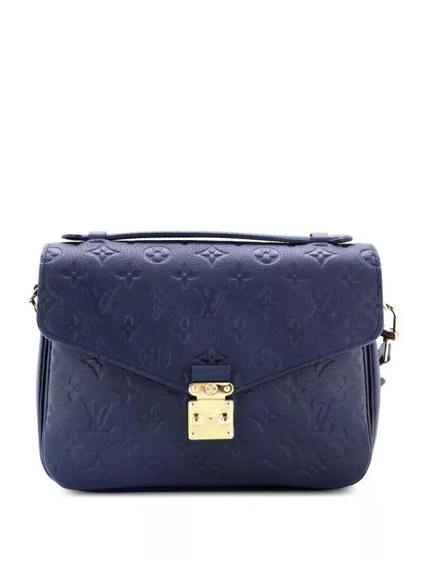 LOUIS VUITTON Pochette Metis Monogram Empreinte Leather Crossbody Bag - Blue