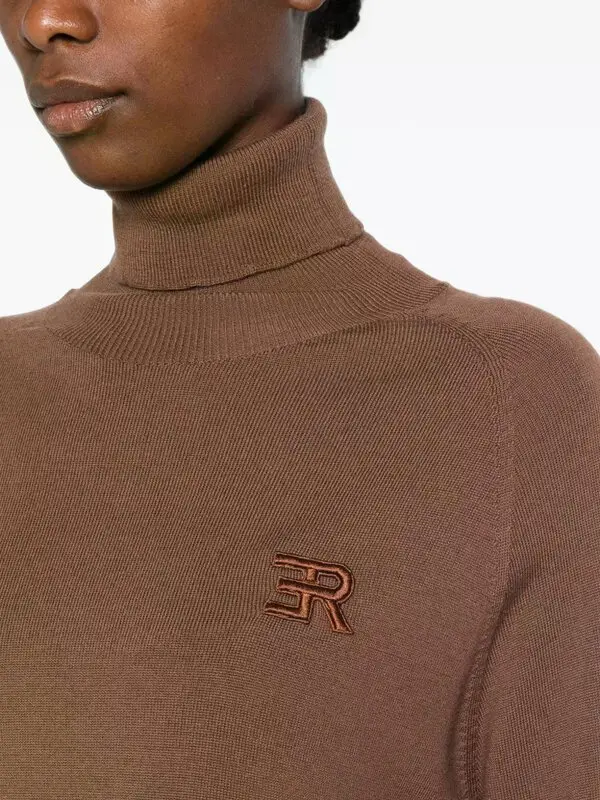 ERMANNO FIRENZE Logo-embroidered Roll-neck Sweater