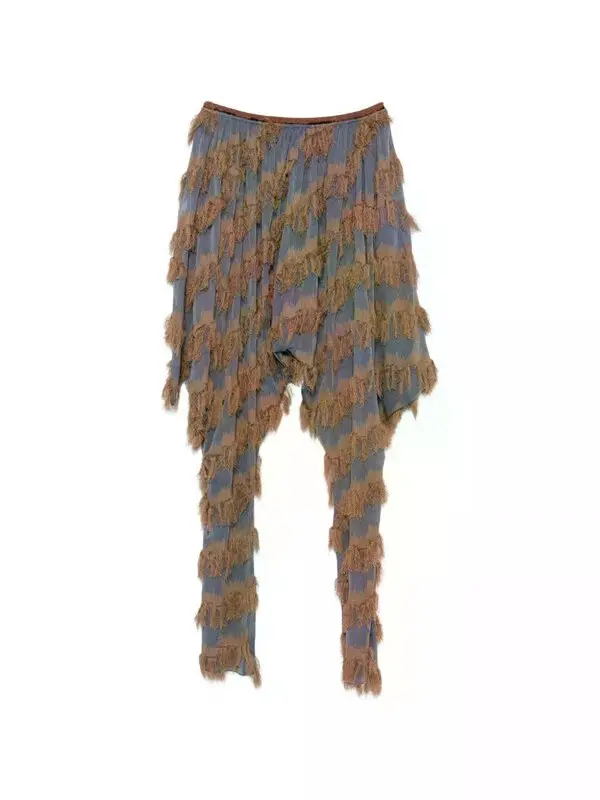 KIKO KOSTADINOV Fringed Ikat-pattern Trousers