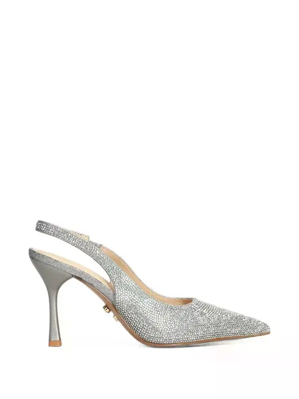 TWENTY FOURHAITCH Hivera Crystal-embellished Slingback Pumps - Silver