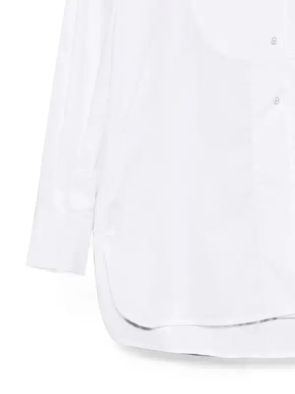 SEMICOUTURE Band Collar Shirt With Bib Panel - White