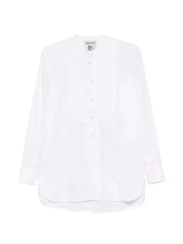 SEMICOUTURE Band Collar Shirt With Bib Panel