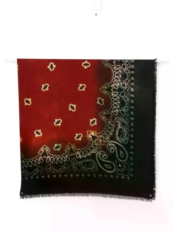 Destin Paisley-print Frayed Scarf
