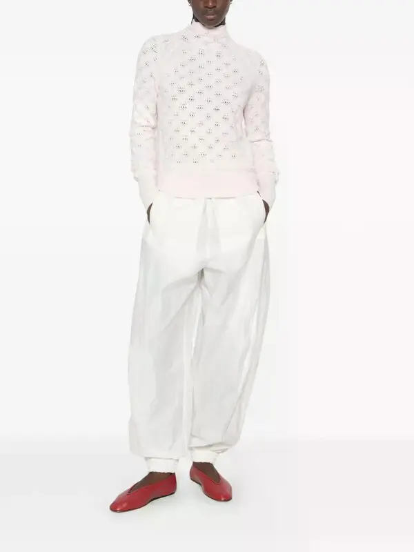 Ermanno Scervino Pointelle-knit High-neck Sweater - Pink