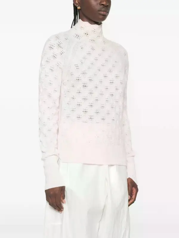 Ermanno Scervino Pointelle-knit High-neck Sweater